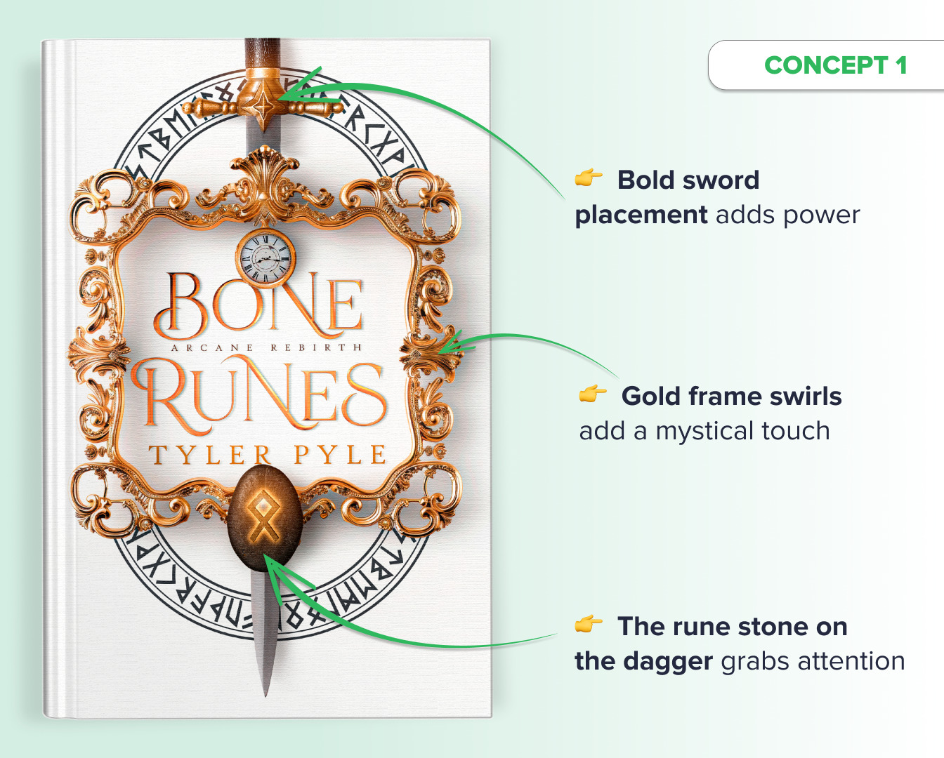 Custom Cover Design Case Study for Tyler Pyle’s Bone Runes (2 Concepts ...